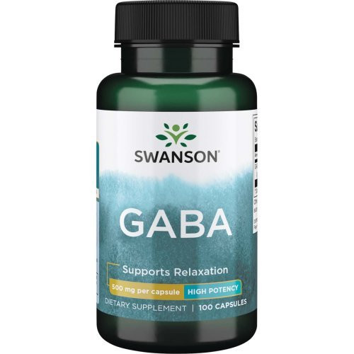SWANSON GABA Supports Relaxation 500 mg Maisto papildas Gaba 100 kapsulių