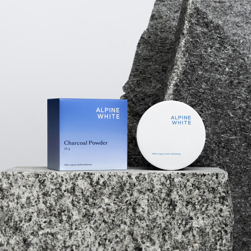 Alpine White Charcoal Powder Aktyvintos anglies milteliai dantims 30g