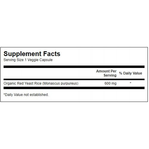 SWANSON Red Yeast Rice Cardiovascular Health Raudonųjų mielių ryžių ...