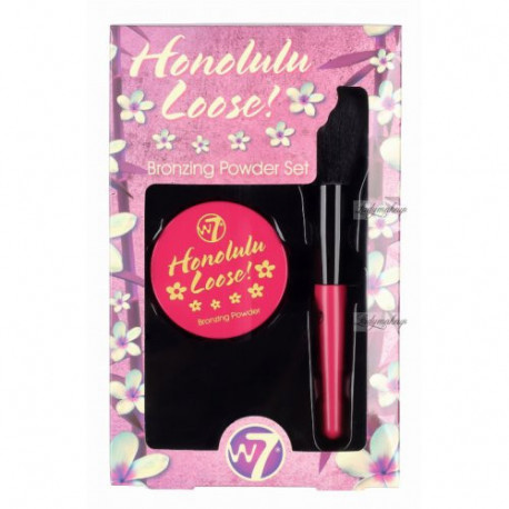 W7 Cosmetics Honolulu Loose Bronzing Powder Set Bronzantas ir šepetėlis ...