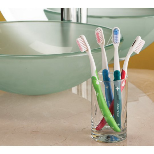 Norwex Toothbrush Soft Dantų šepetėlis su sidabrine galvute, minkštas Blue